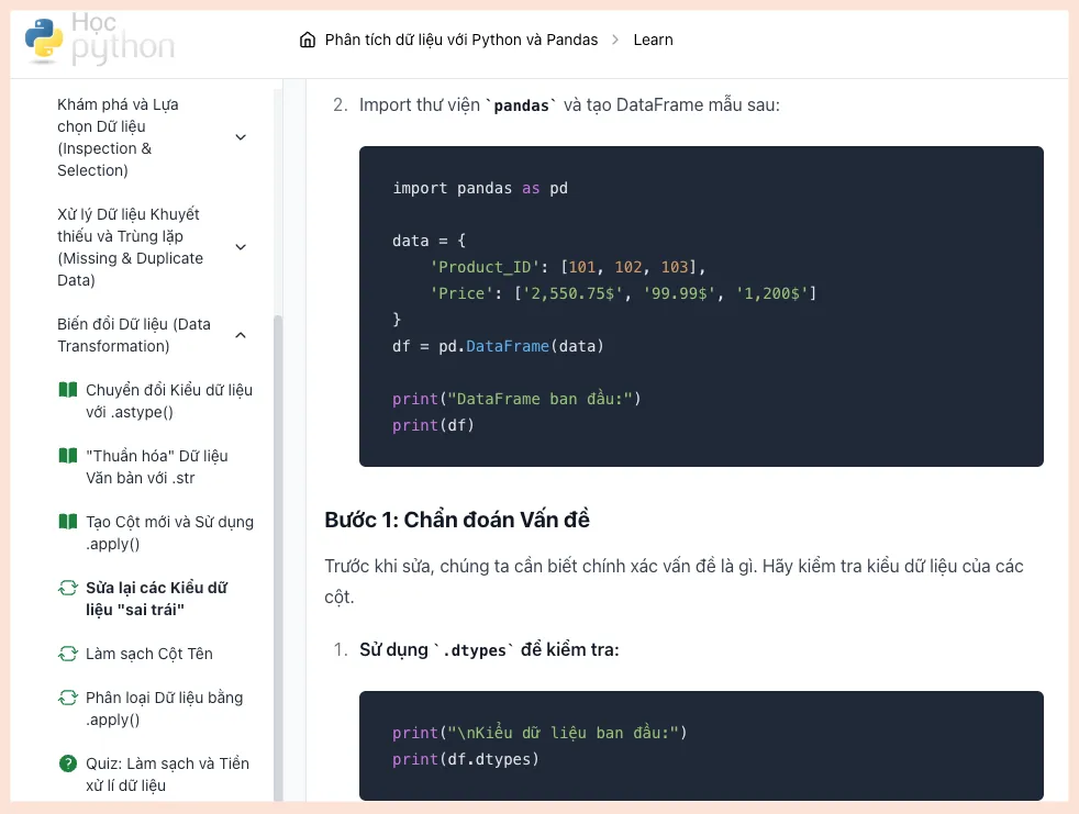 Khóa học Phân tích dữ liệu với Python và Pandas - CodeGym